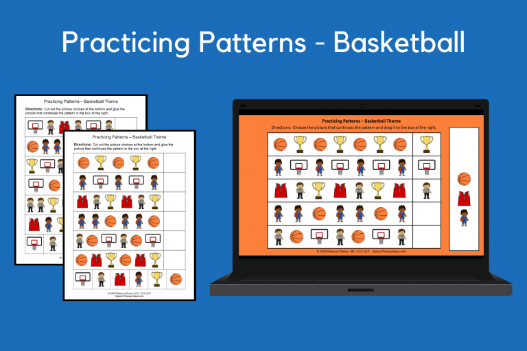 Practicing Patterns – Basketball Theme | Speech Therapy Ideas