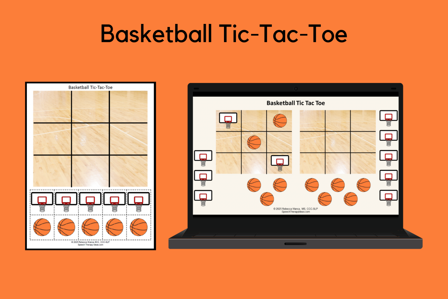 Basketball Tic Tac Toe Reinforcement Activity Speech Therapy Ideas