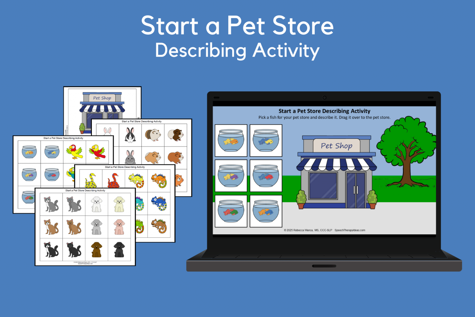 Start a Pet Store Describing Activity | Speech Therapy Ideas