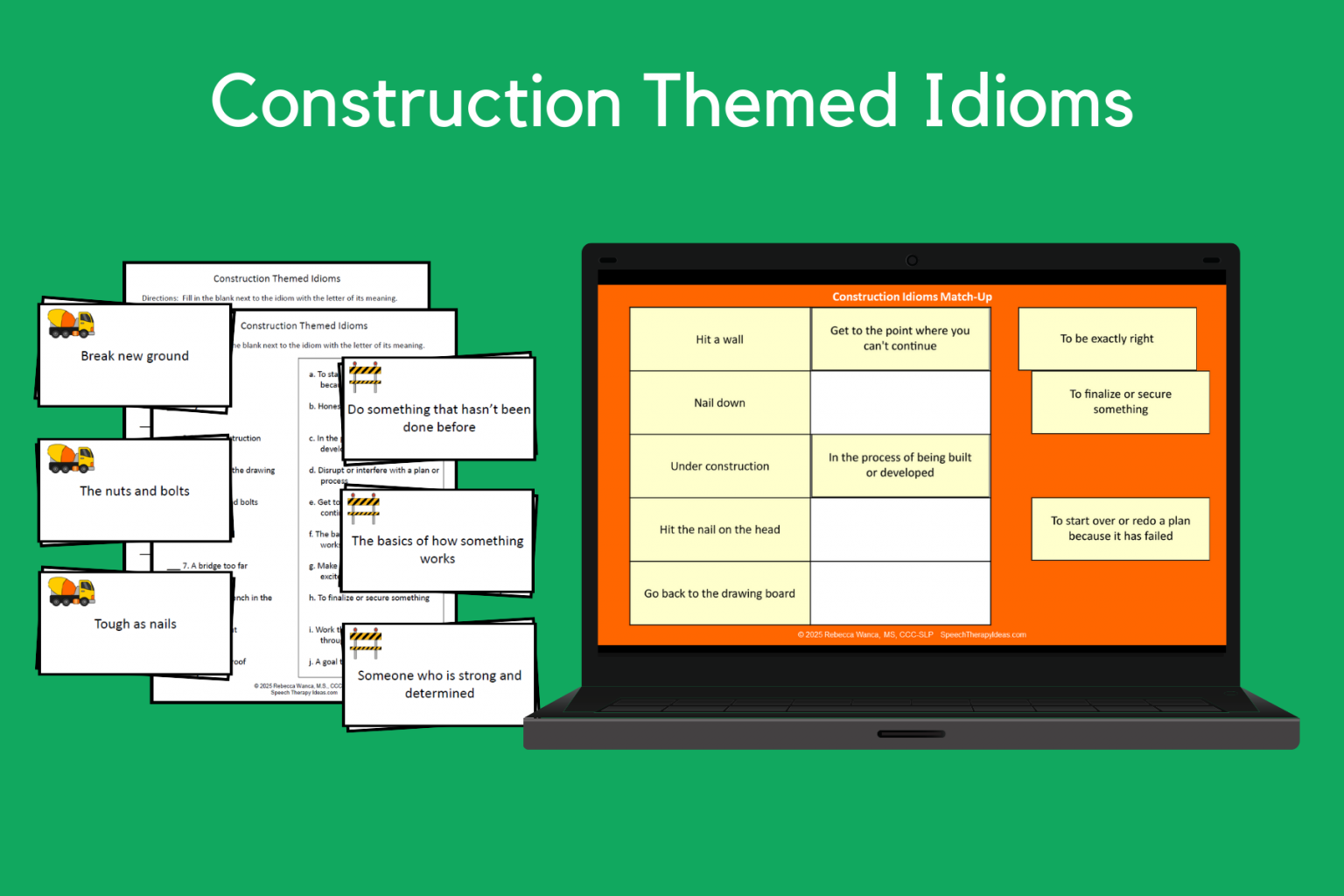 Construction Themed Idioms | Speech Therapy Ideas