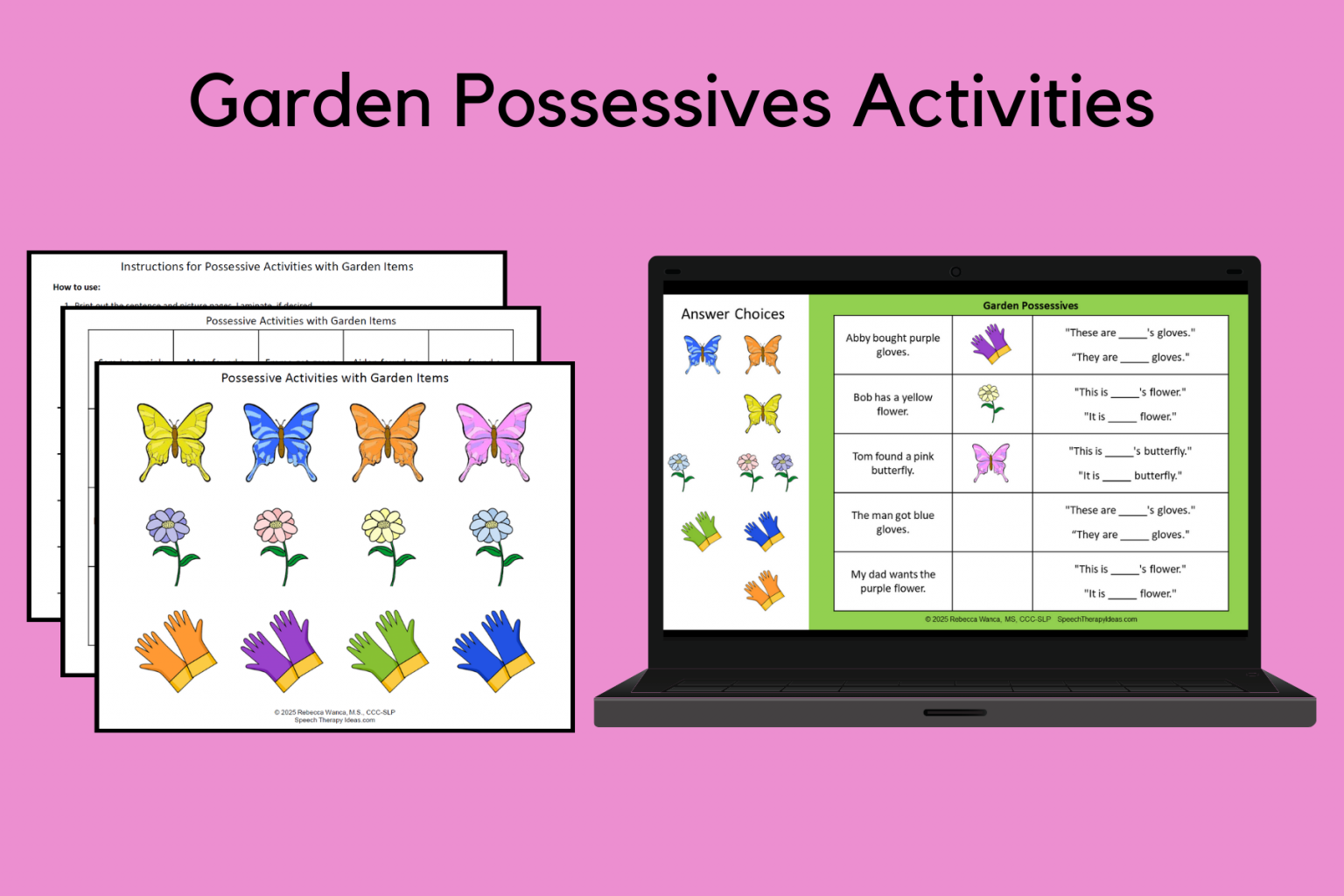 Garden Possessives Activities | Speech Therapy Ideas