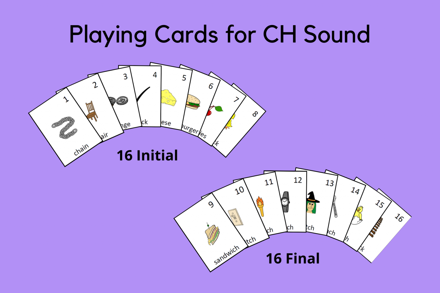 Playing Cards for CH Sound | Speech Therapy Ideas