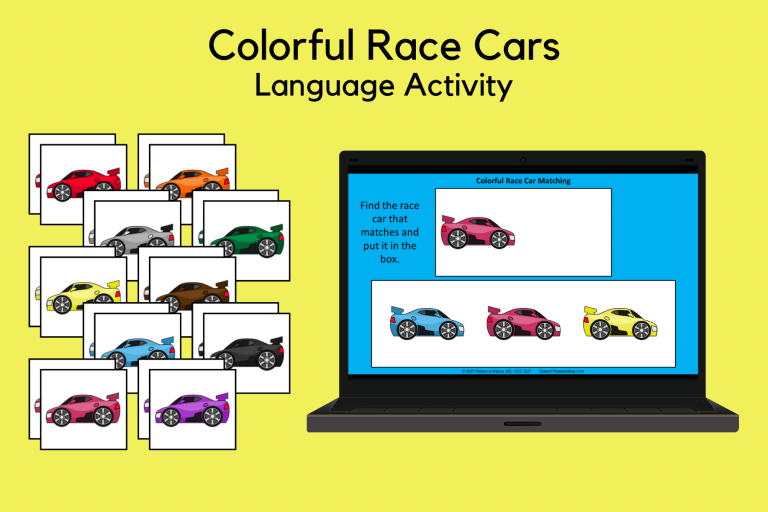 Colorful Race Cars Language Activities | Speech Therapy Ideas