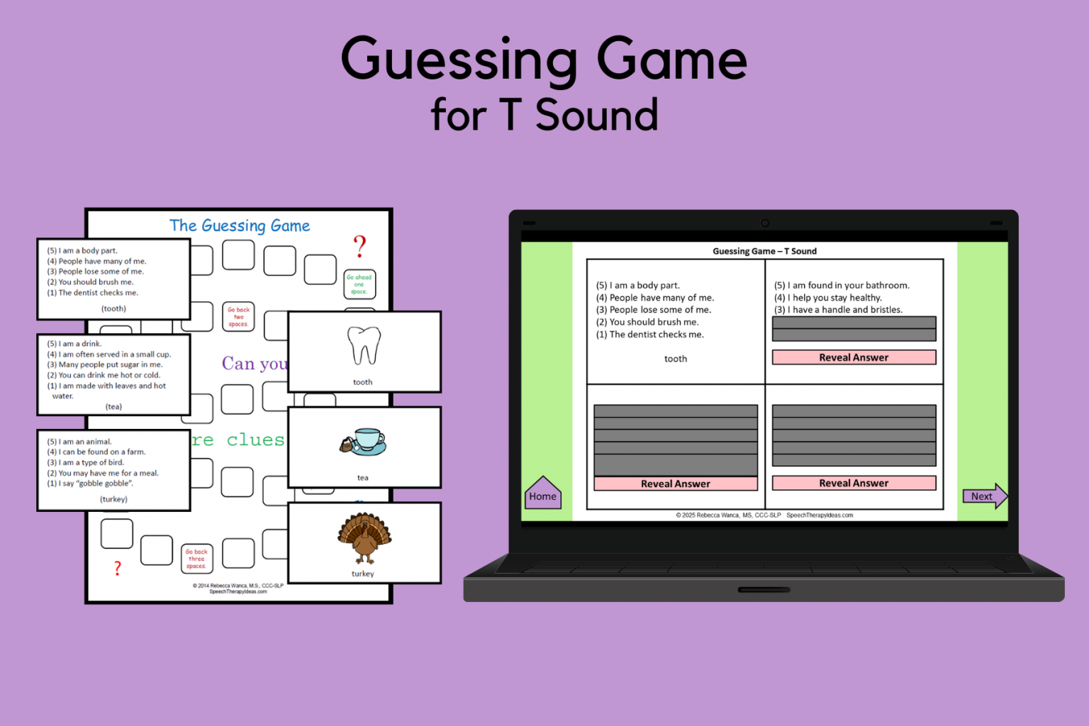 Guessing Game for T Sound | Speech Therapy Ideas