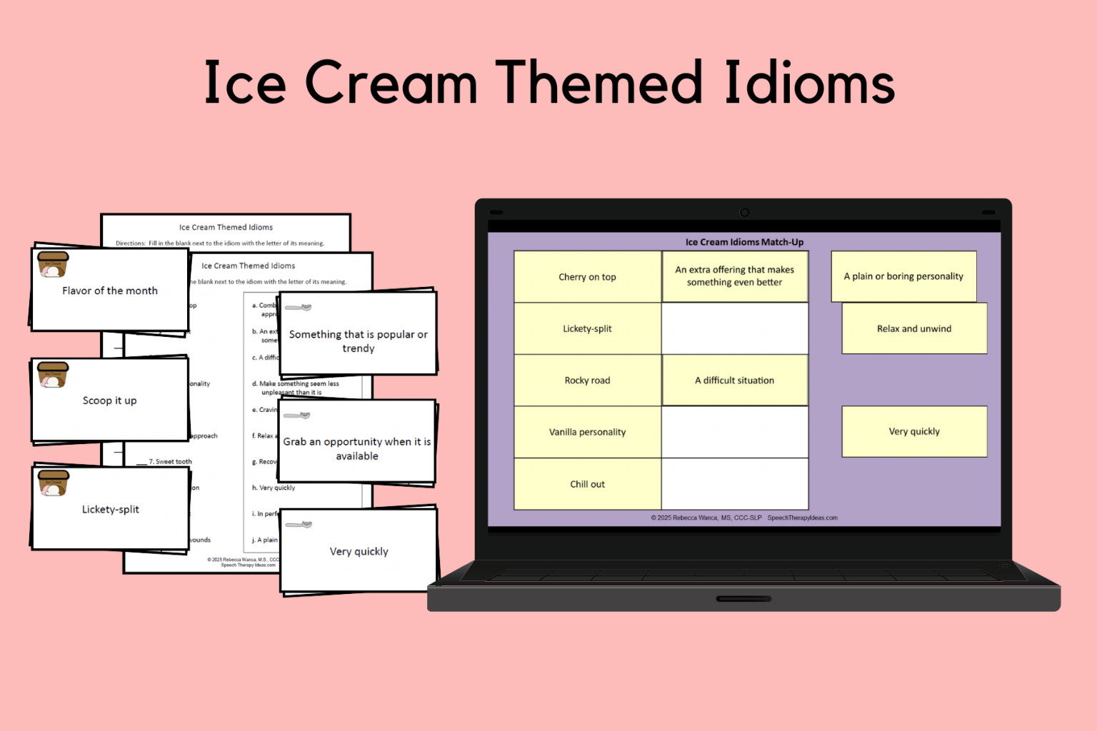 Ice Cream Themed Idioms | Speech Therapy Ideas
