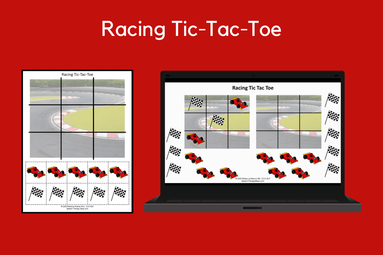 Racing Tic-Tac-Toe Reinforcement Activity | Speech Therapy Ideas