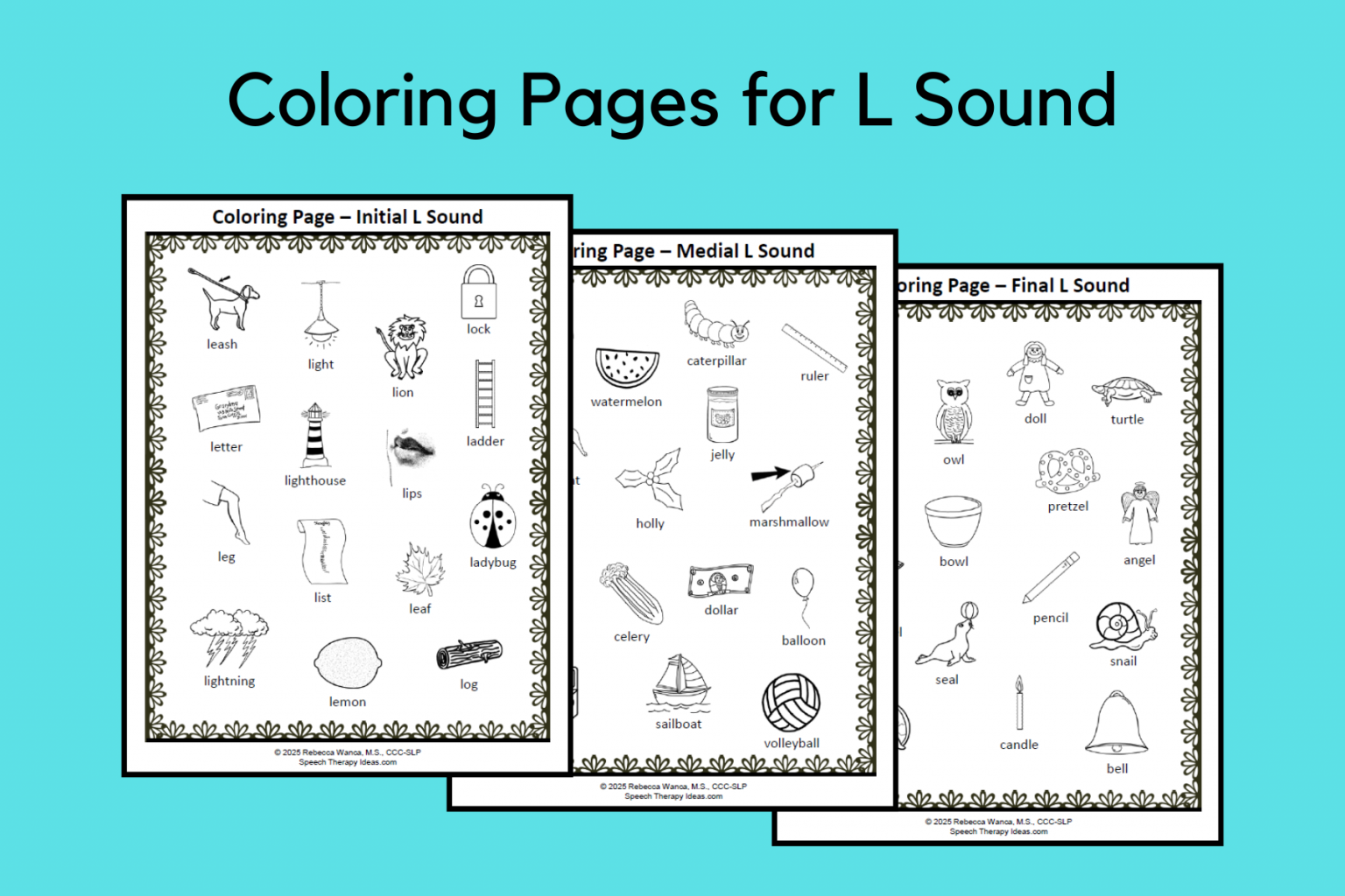 Coloring Pages for L Sound | Speech Therapy Ideas