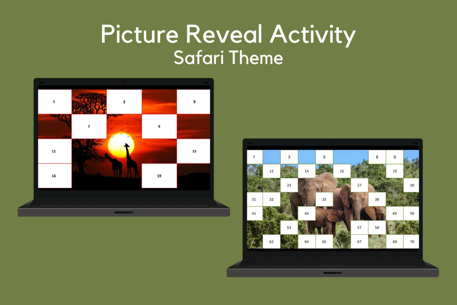 Picture Reveal Activity – Safari Theme | Speech Therapy Ideas