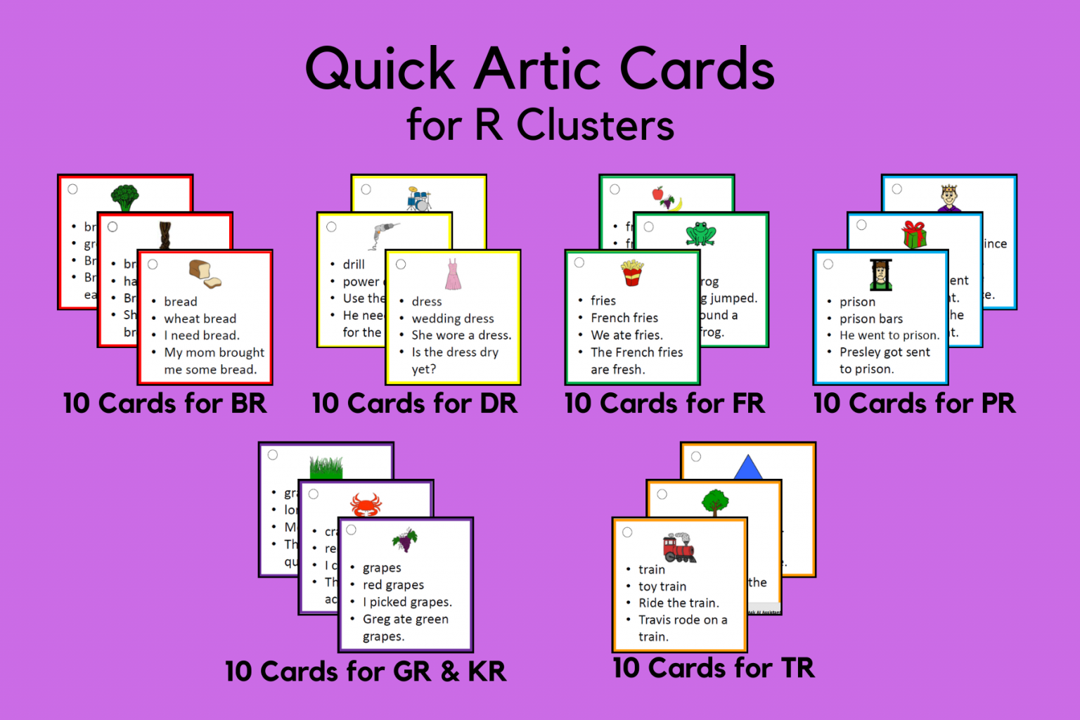 Quick Artic Cards for R Clusters | Speech Therapy Ideas