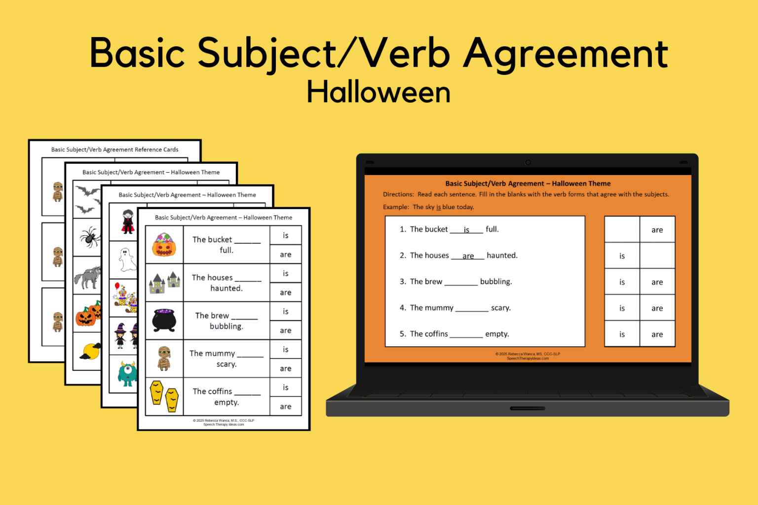 Basic Subject & Verb Agreement – Halloween Theme | Speech Therapy Ideas