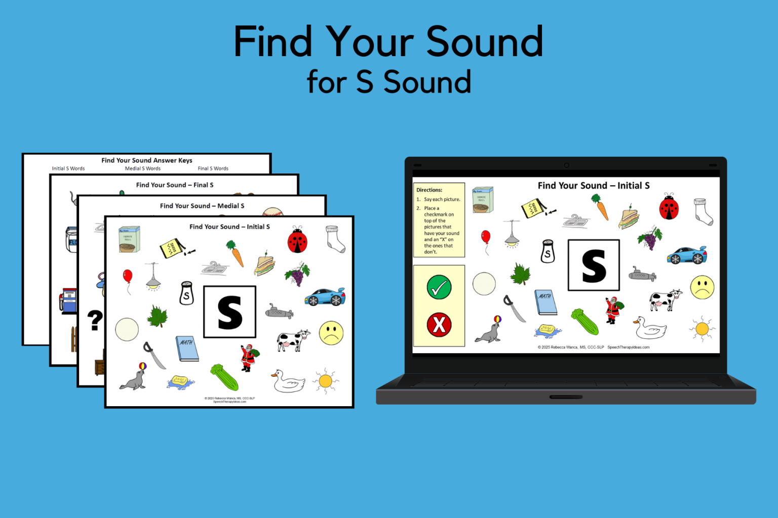 Find Your Sound Pages for S Sound | Speech Therapy Ideas
