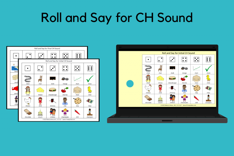 Roll and Say for CH Sound | Speech Therapy Ideas