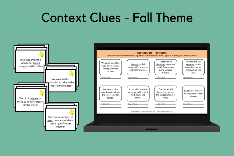 Context Clues – Fall Theme | Speech Therapy Ideas