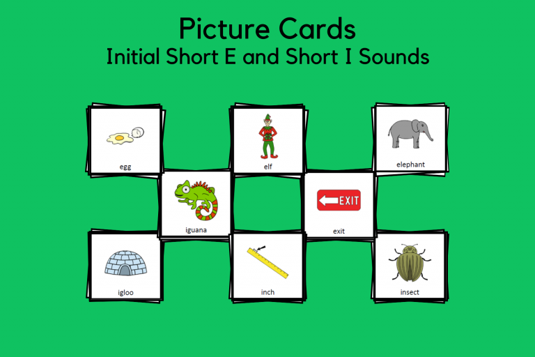 Picture Cards for Initial Short E and Short I Sounds | Speech Therapy Ideas