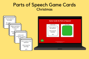 Parts of Speech Game Cards for Christmas | Speech Therapy Ideas