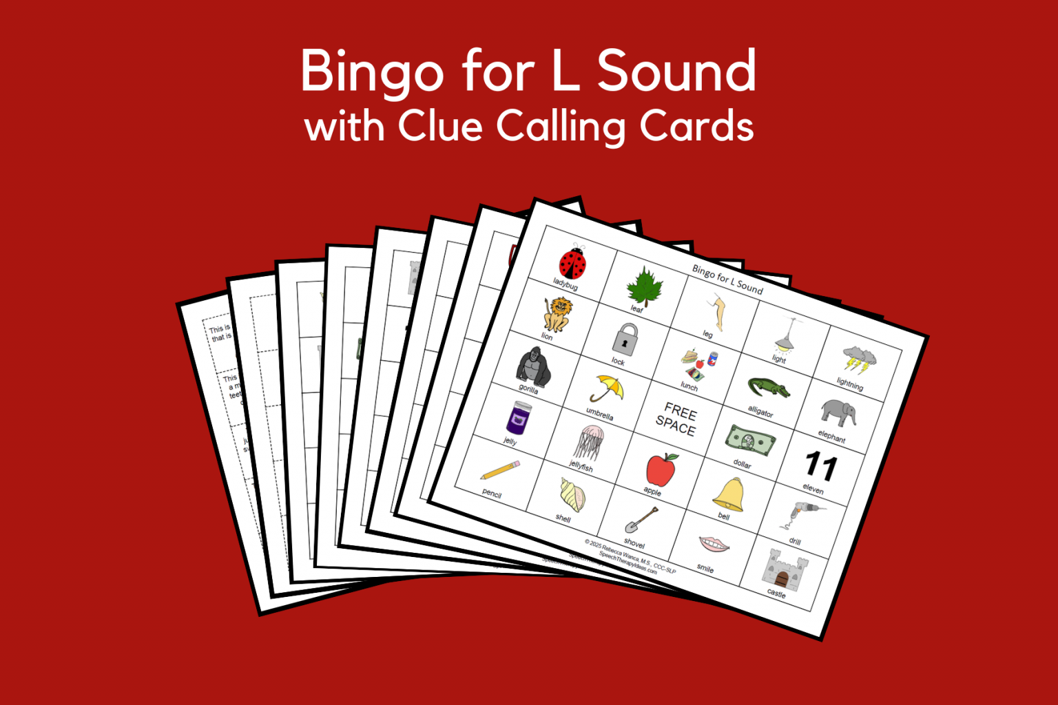 Bingo Games with Clues for L Sound | Speech Therapy Ideas