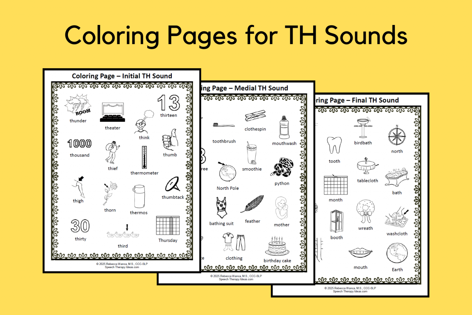 Coloring Pages for TH Sounds | Speech Therapy Ideas