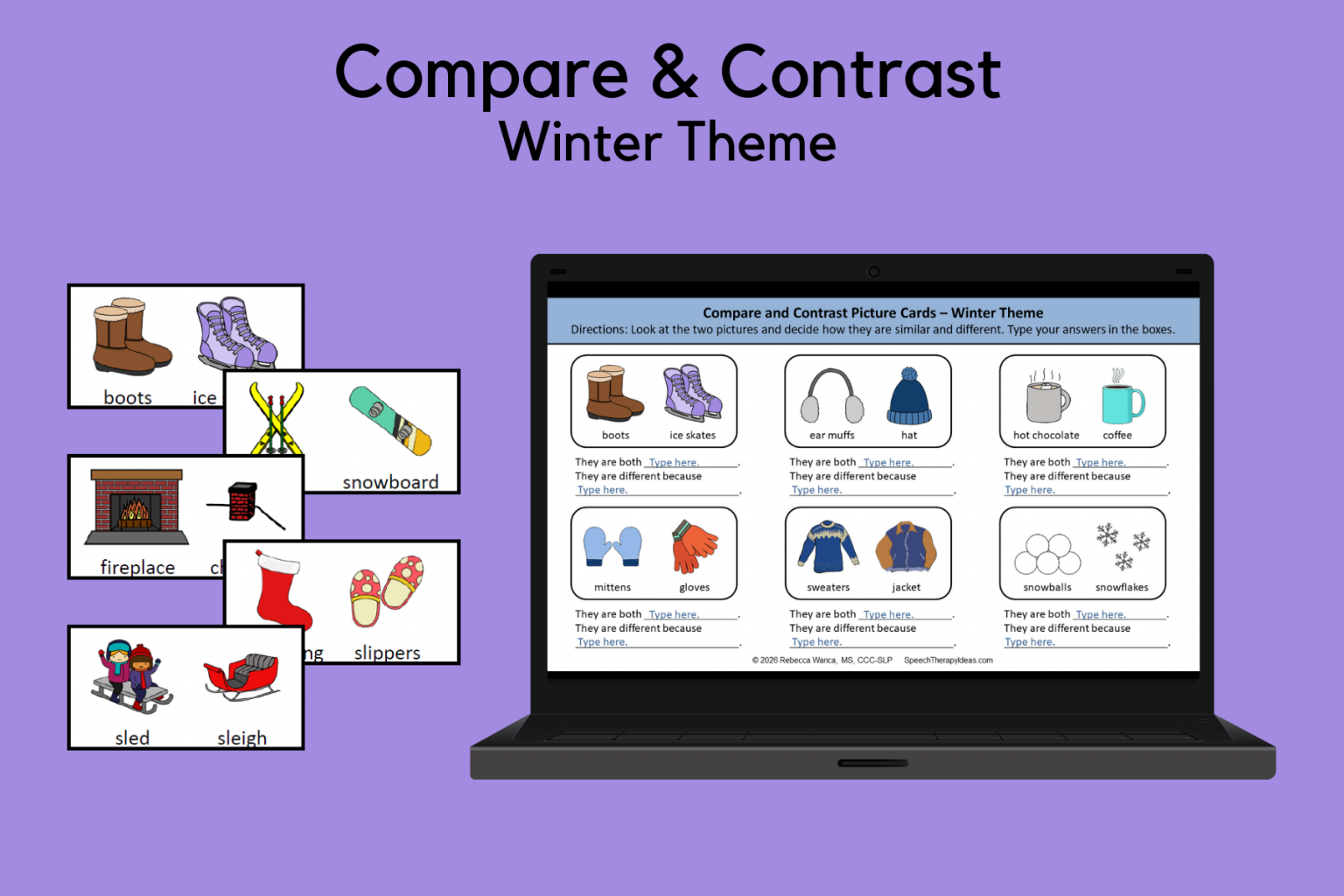 Compare and Contrast – Winter Theme | Speech Therapy Ideas