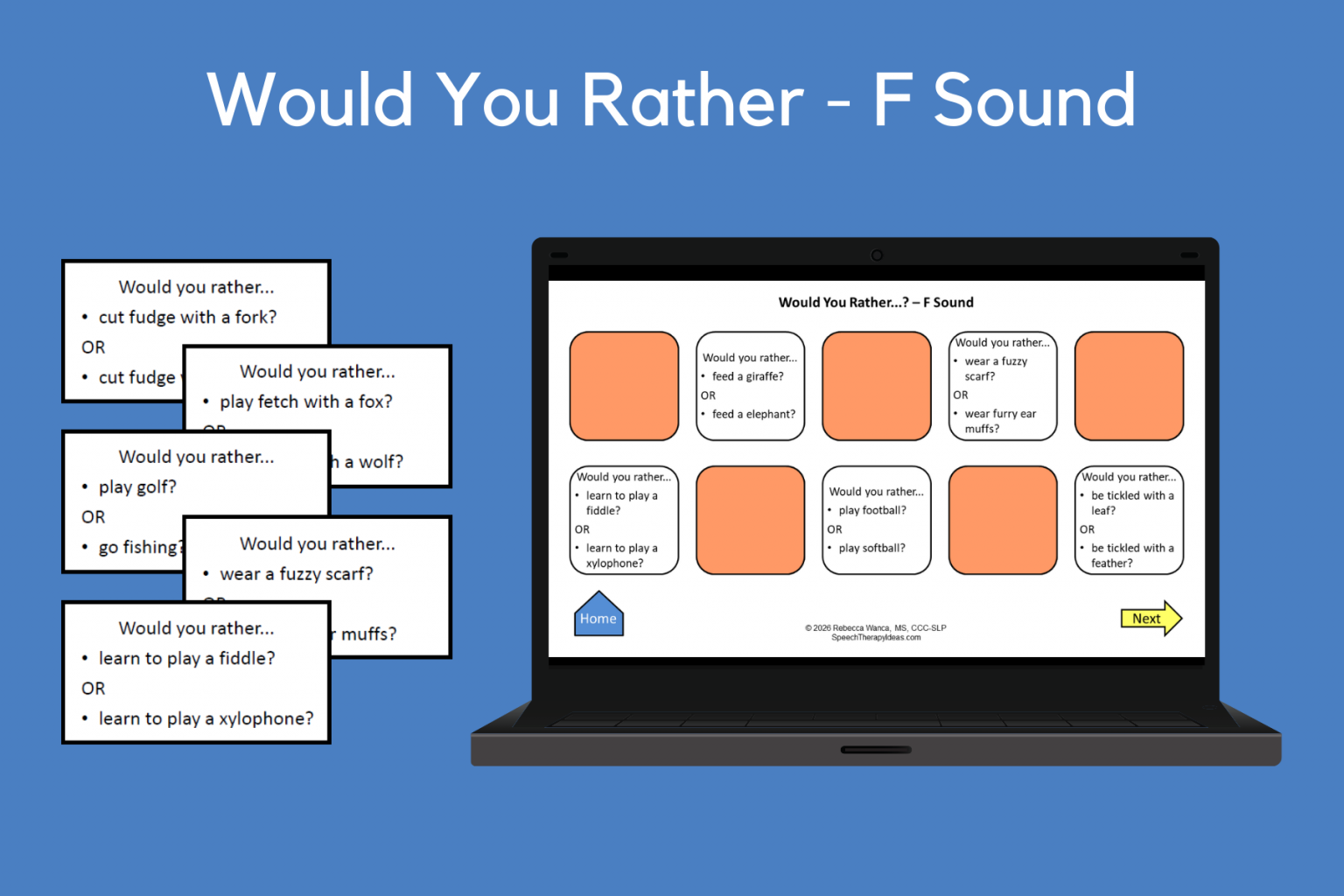 Would You Rather…? for F Sound | Speech Therapy Ideas