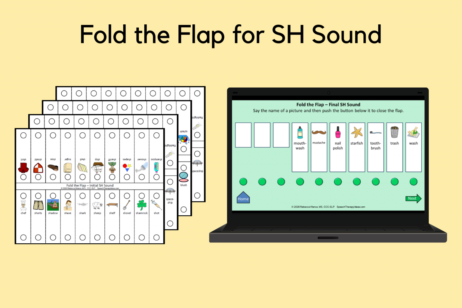 Fold the Flap for SH Sound | Speech Therapy Ideas