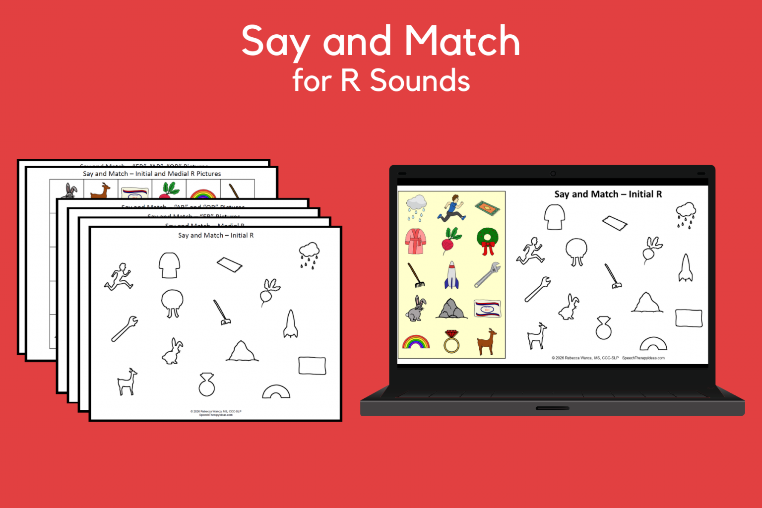 Say and Match for R Sounds | Speech Therapy Ideas
