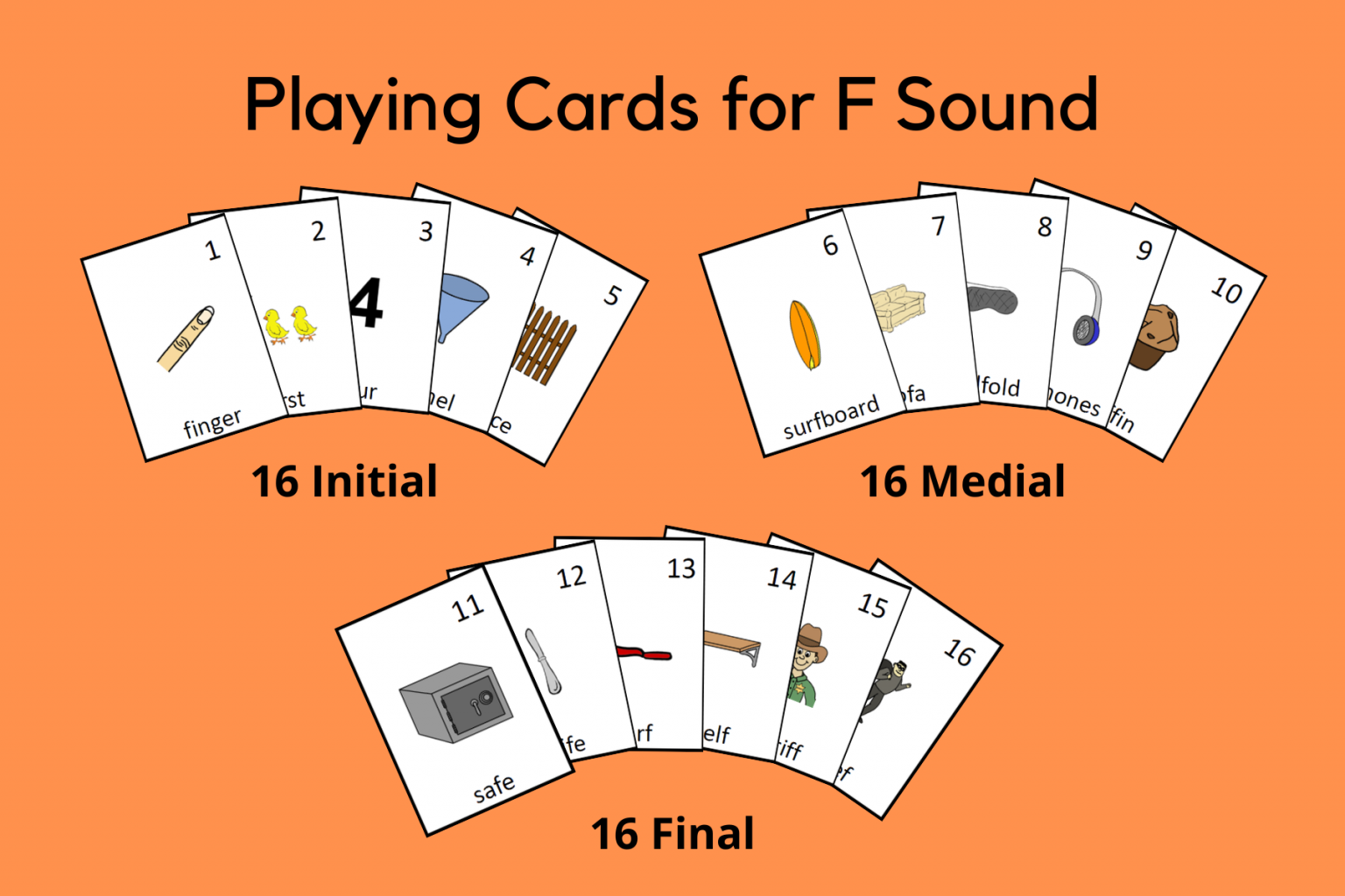 Playing Cards for F Sound | Speech Therapy Ideas
